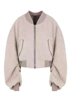 Rick Owens Cropped Bomber Jacket - Neutrals