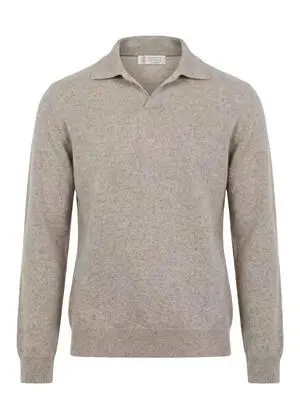 Brunello Cucinelli Knitted Polo Sweater - Neutrals