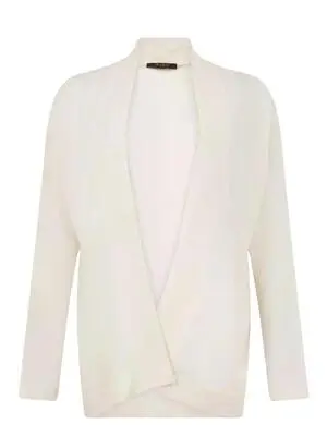 MOORER Fine-knit Open-front Sweater With Shawl Lapels - Neutrals