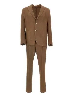 Eleventy Single-breasted Patch-pocket Suit - Brown