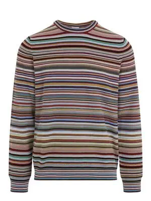 Paul Smith Striped Cotton Sweater - Neutrals