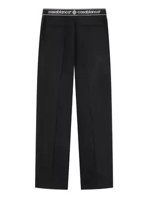 Casablanca Tailored Trousers With Logo Waistband - Black