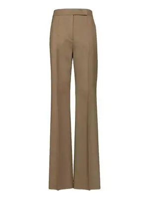 Max Mara Gabardine Pressed-crease Trousers - Brown