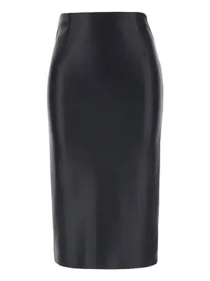 JUCCA Concealed-fastening Rear-slit Midi Skirt - Black