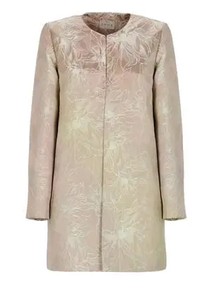 EMME Floral Embroidered Lurex Detail Coat - Pink