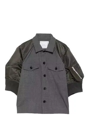 Sacai Panelled Bomber-sleeve Jacket - Grey
