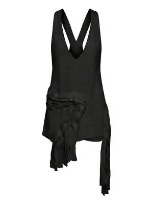 Tove Bebe Draped Racerback Blouse - Black