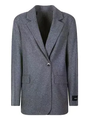 Pinko Single-breasted Jacket With Notched Lapels - Grey