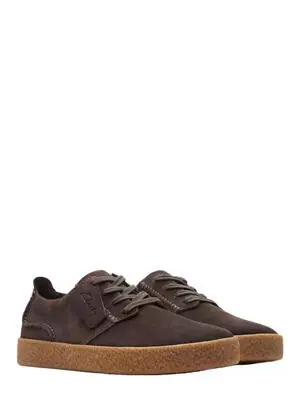 Clarks Lace Up Round Toe Suede Shoes - Brown