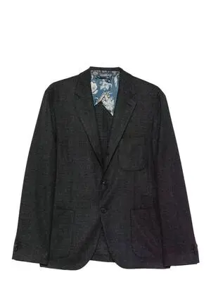 Etro Check-pattern Single-breasted Blazer - Grey