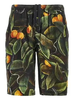 ENDLESS JOY Printed Silk Shorts - Green