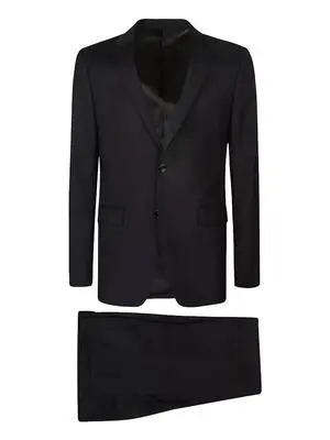 LARDINI Wool Single-breasted Suit - Black