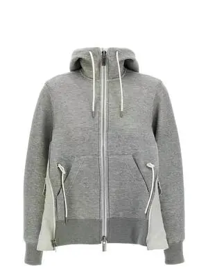 Sacai Sponge Sweat Hybrid Hoodie - Grey