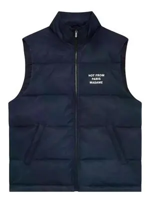 Drole De Monsieur Quilted Logo-print Gilet - Blue