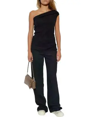 Rick Owens Pressed Crease Wide-leg Wool Trousers - Black