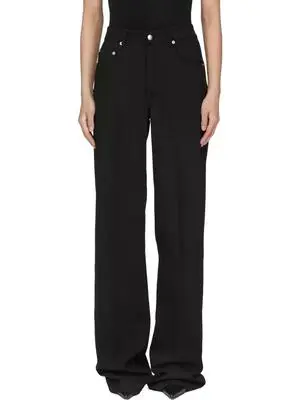 RICK OWENS Rick Owens Pressed Crease Wide-Leg Wool Trousers