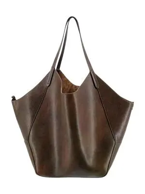 Brunello Cucinelli Lizard-effect Leather Bucket Bag - Brown