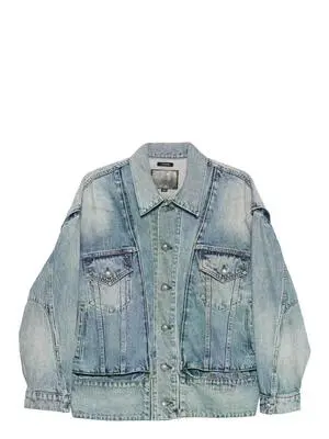 R13 Layered Effect Denim Jacket - Blue
