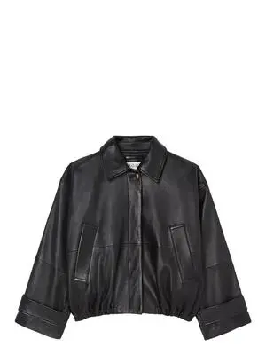 RÓHE Leather Blouson Jacket - Black