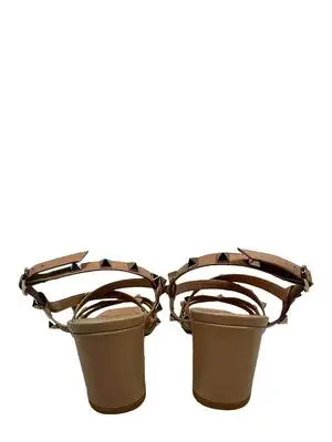 Valentino Garavani Rockstud Ankle Strap Sandals - Brown