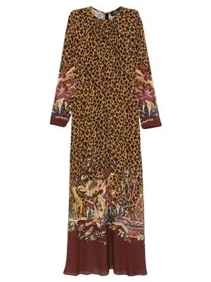 ETRO ETRO Leopard-Print Floral Border Maxi Dress