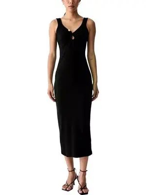 Bardot Mason Bead-embellished Midi Dress - Black