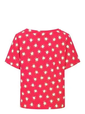 LAURA URBINATI Laura Urbinati Camellia Print T-Shirt Red