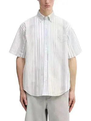 BEAMS Oxford Striped-pattern Button-down Shirt - White