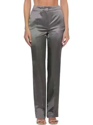 EMME Satin-finish Tailored Trousers - Grey
