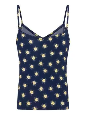 LAURA URBINATI Laura Urbinati Camellia Print V-Neck Blouse