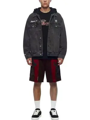 AAPE BY *A BATHING APE Embroidered Panelled Shorts - Red