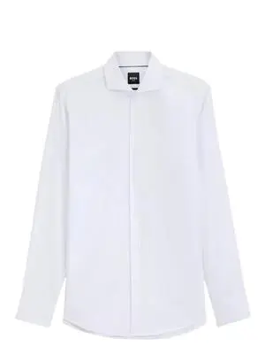 BOSS One Slim-fit Shirt In Wrinkle-resistant Oxford Cotton - White