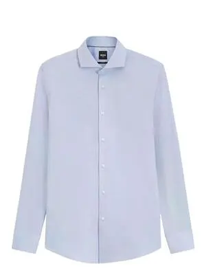 BOSS Slim-fit Cotton Shirt - Blue