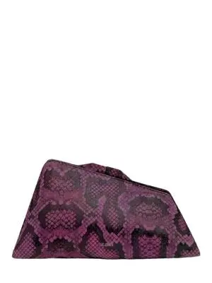 Attico 8.30 Pm Snakeskin-effect Clutch Bag - Purple