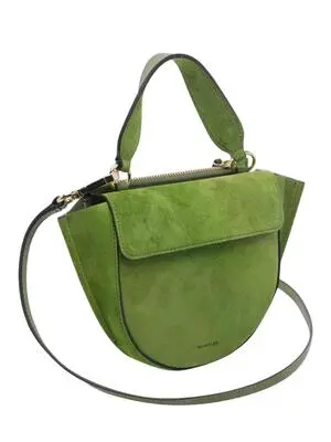 WANDLER Hortensia Suede Clutch Bag - Green