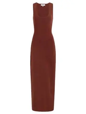 CAYET Nelly Ribbed-knit Maxi Dress - Brown