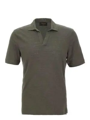GRAN SASSO Open-collar Short-sleeve Polo Shirt - Green