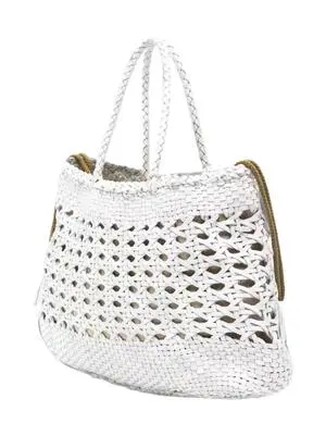 Dragon Diffusion Santa Cano Woven Tote Bag - White