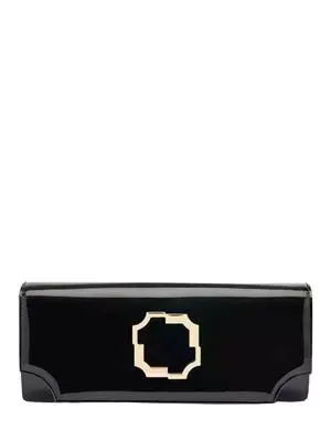 MALONE SOULIERS Vivien Patent-leather Clutch Bag With Chain Strap - Black