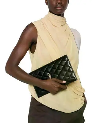 Saint Laurent Quilted Clutch Bag - Black