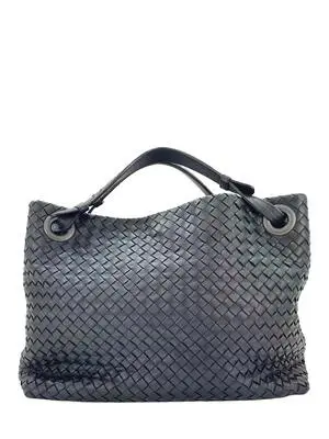 Bottega Veneta Intrecciato Garda Handbag - Black