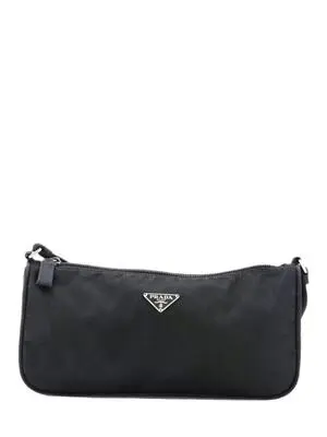 Prada Pochette Shoulder Bag Tessuto Small Hobo Bag - Black