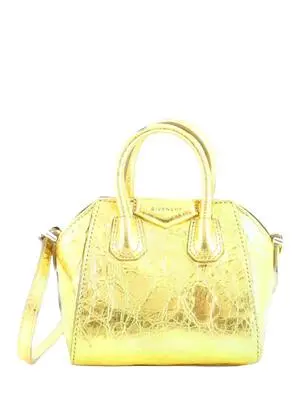 Givenchy Antigona Bag Leather Micro Crossbody Bag - Gold