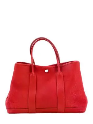 Hermès Garden Party Leather 30 Tote Bag - Red