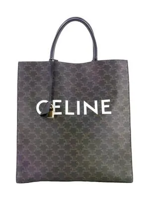 Celine Vertical Cabas Triomphe Coated Canvas Tote Bag - Brown