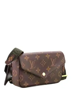 LOUIS VUITTON Louis Vuitton Monogram Canvas Felicie Strap & Go Handbag Brown