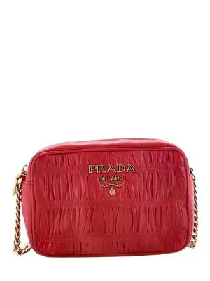Prada Nappa Gaufre Mini Shoulder Bag - Red