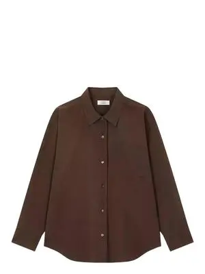 STUDIO TOMBOY Cotton Chest Patch Pocket Button-down Shirt - Brown