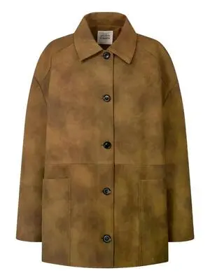 STUDIO TOMBOY Faux Suede Long Sleeve Jacket - Brown