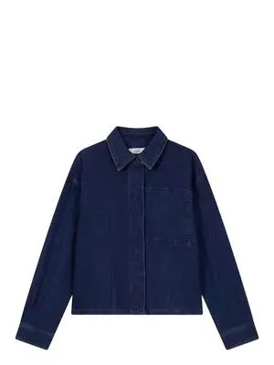 STUDIO TOMBOY Corduroy-texture Denim Shirt - Blue